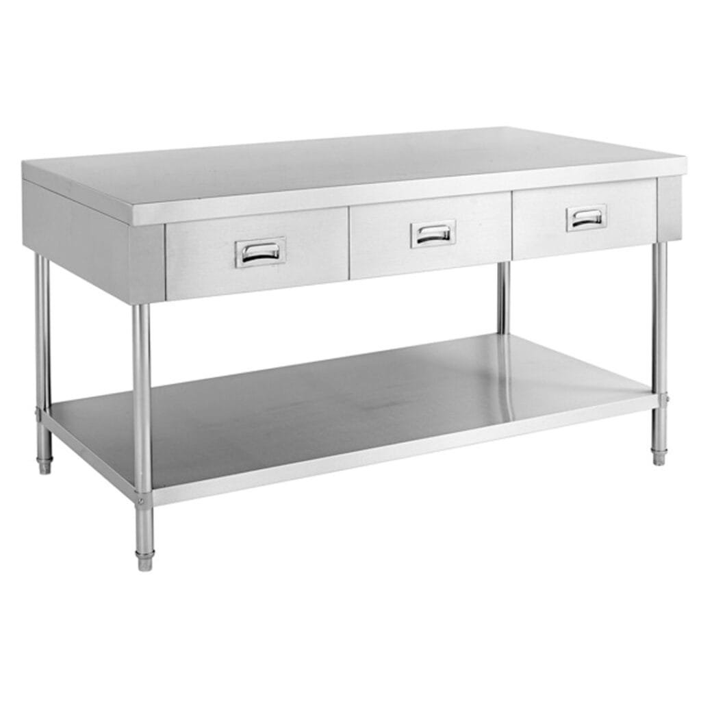 SWBD-6-1500 Work bench with 3 Drawers and Undershelf - CHEFHOUSE