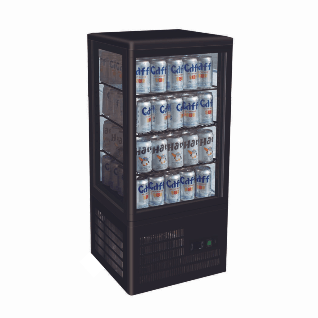 Thermaster Four-Sided Countertop Beverage Display Fridge Black ...